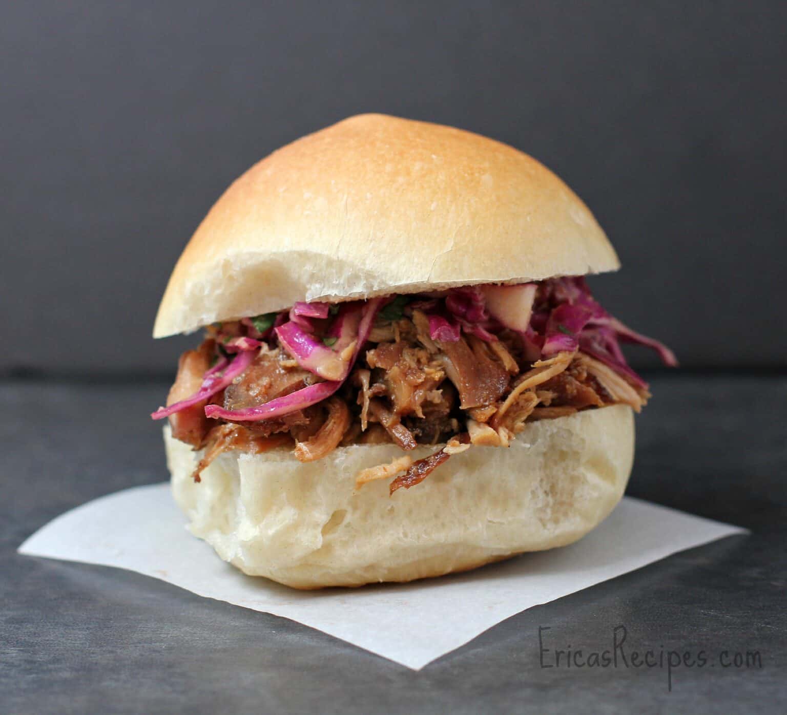 Chinese BBQ Pulled Chicken Sliders with Red Cabbage Slaw – Erica's Recipes