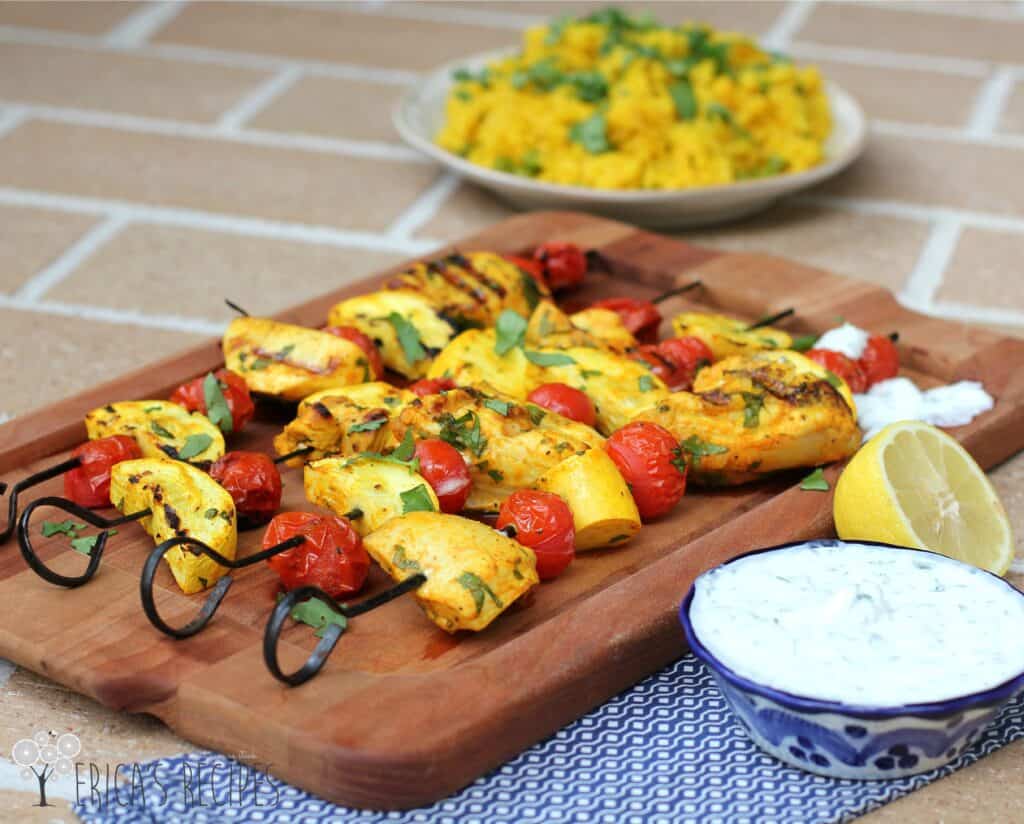 Persian Swordfish Kabobs with Cilantro Tzatziki – Erica's Recipes