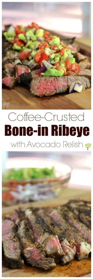 Coffee-Crusted Bone-in Ribeye with Avocado Relish – Erica's Recipes