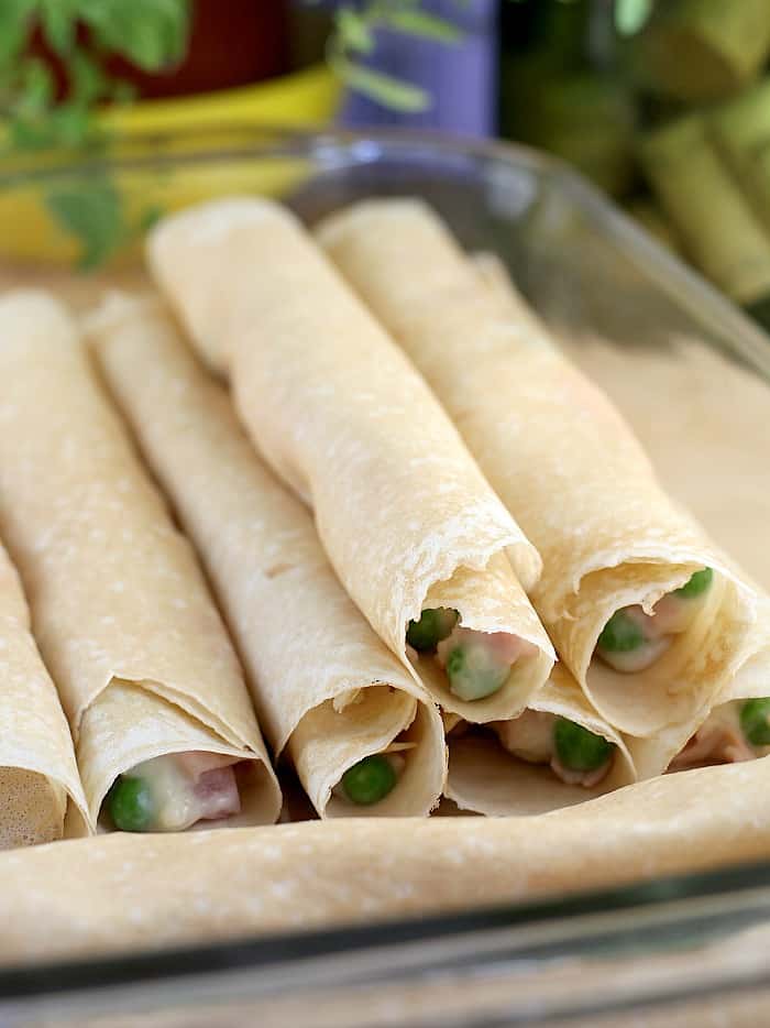 Ham, Peas, and Cheese Crepes – Erica's Recipes