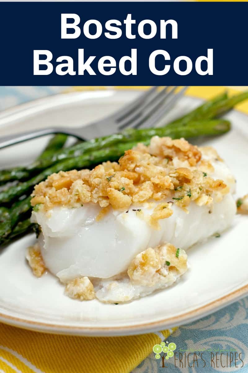 Boston Baked Cod – Erica's Recipes – baked fish with Ritz crackers